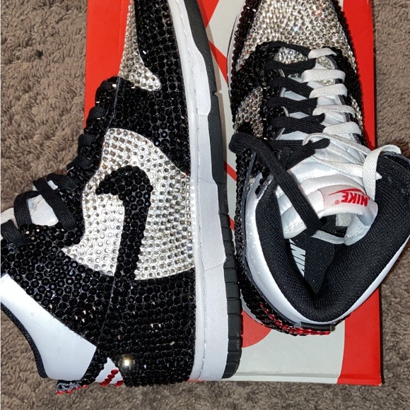 Nike | Shoes | Custom Made Diamond Panda Nikes | Poshmark